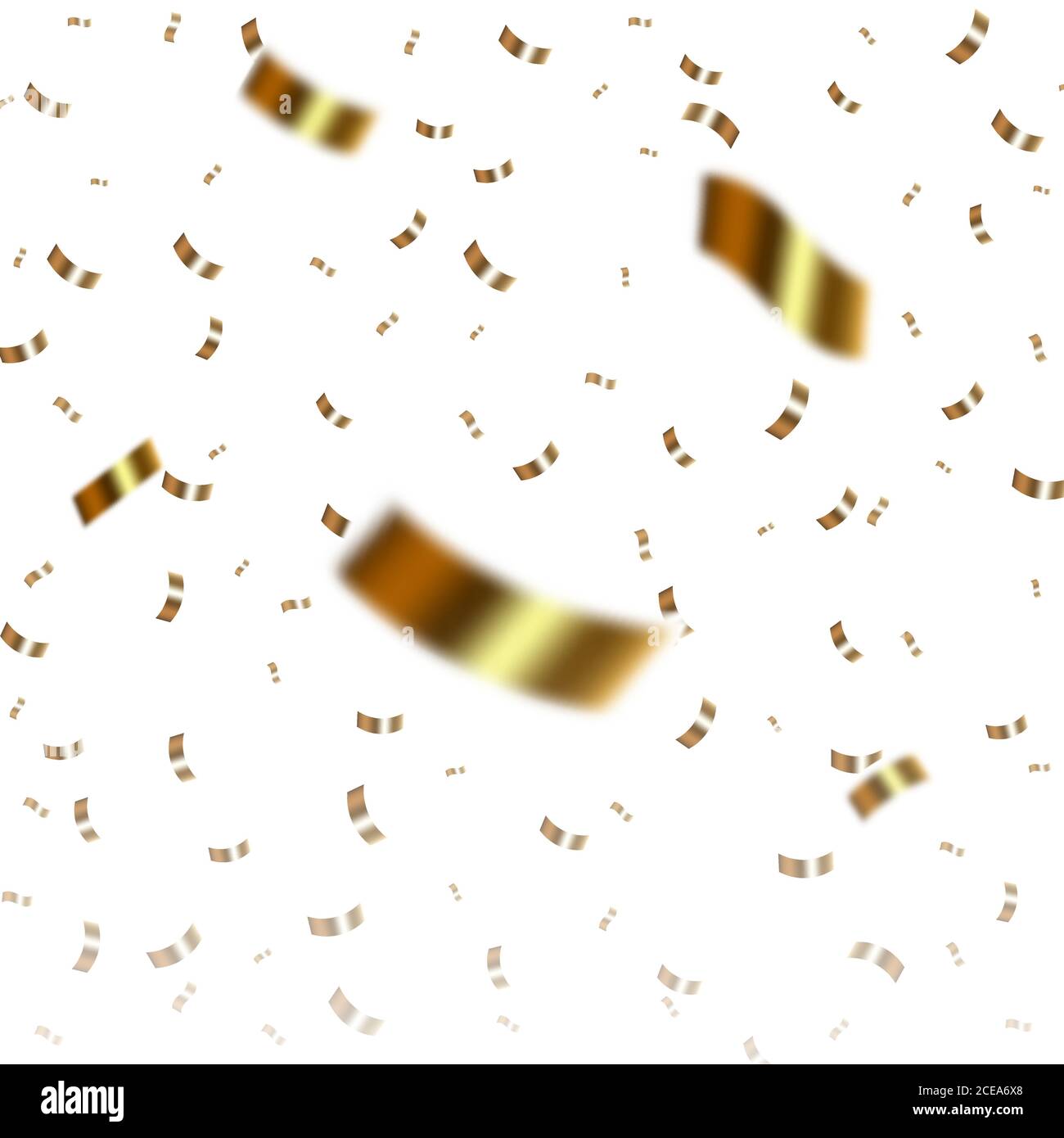 Falling gold confetti isolated on a white background Stock Vector Image ...