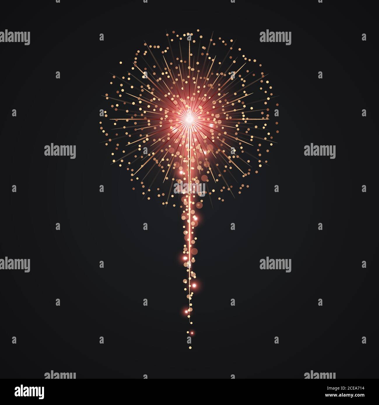 Vector gold Firework on night background Stock Vector Image & Art - Alamy