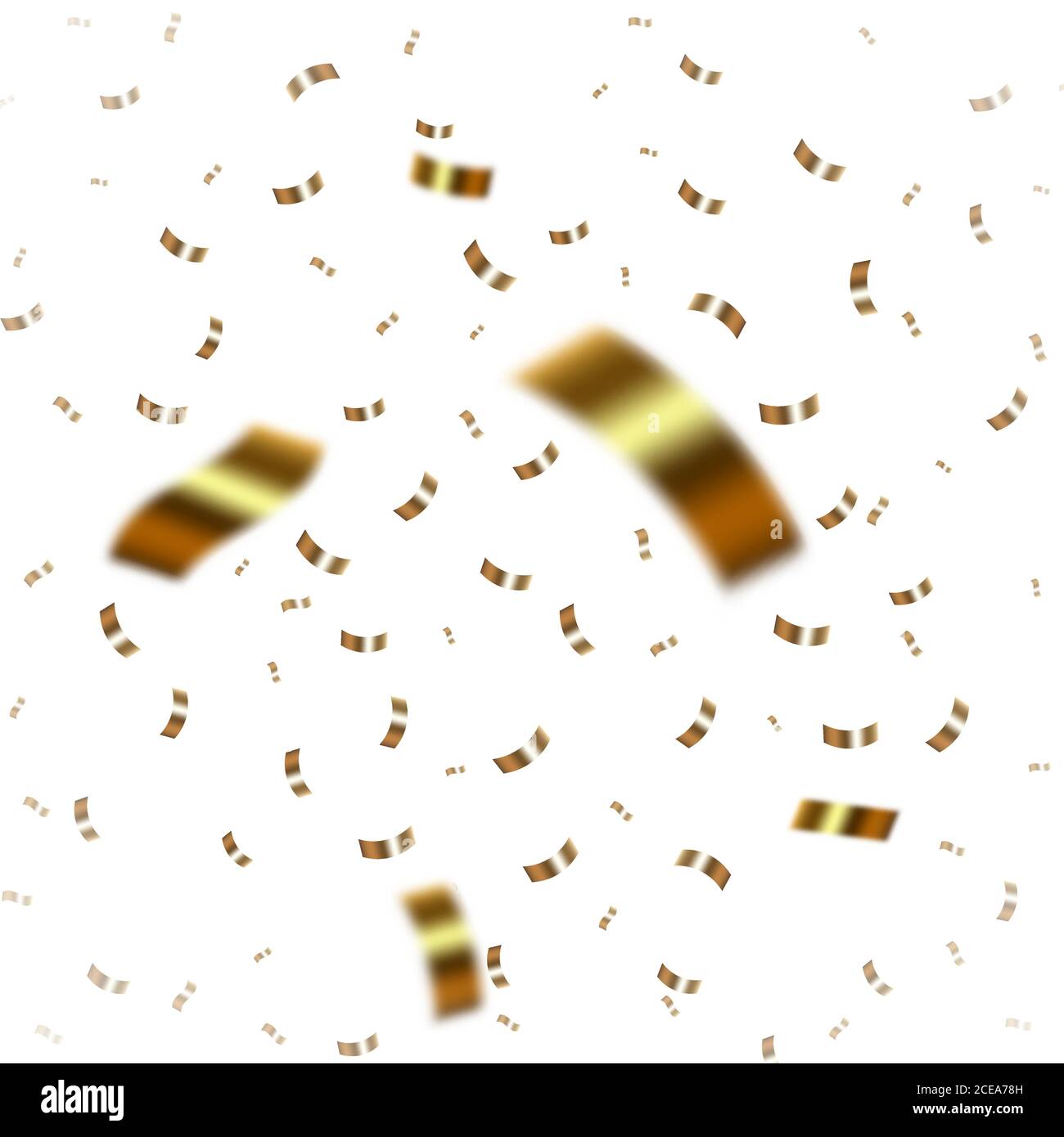 Falling gold confetti isolated on a white background Stock Vector Image ...