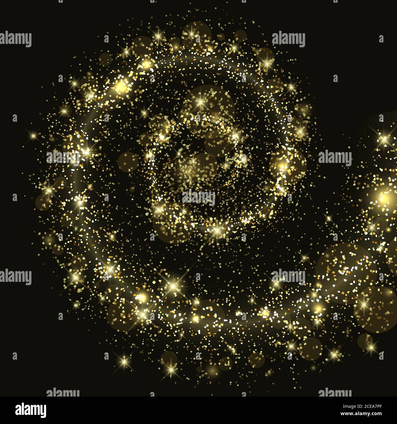 Space galaxy background with glitter stars, light spiral trail Stock ...
