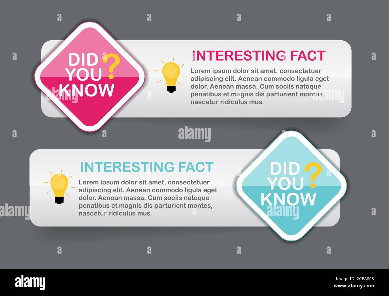 Did you know interesting fact label sticker set. Vector Illustration ...