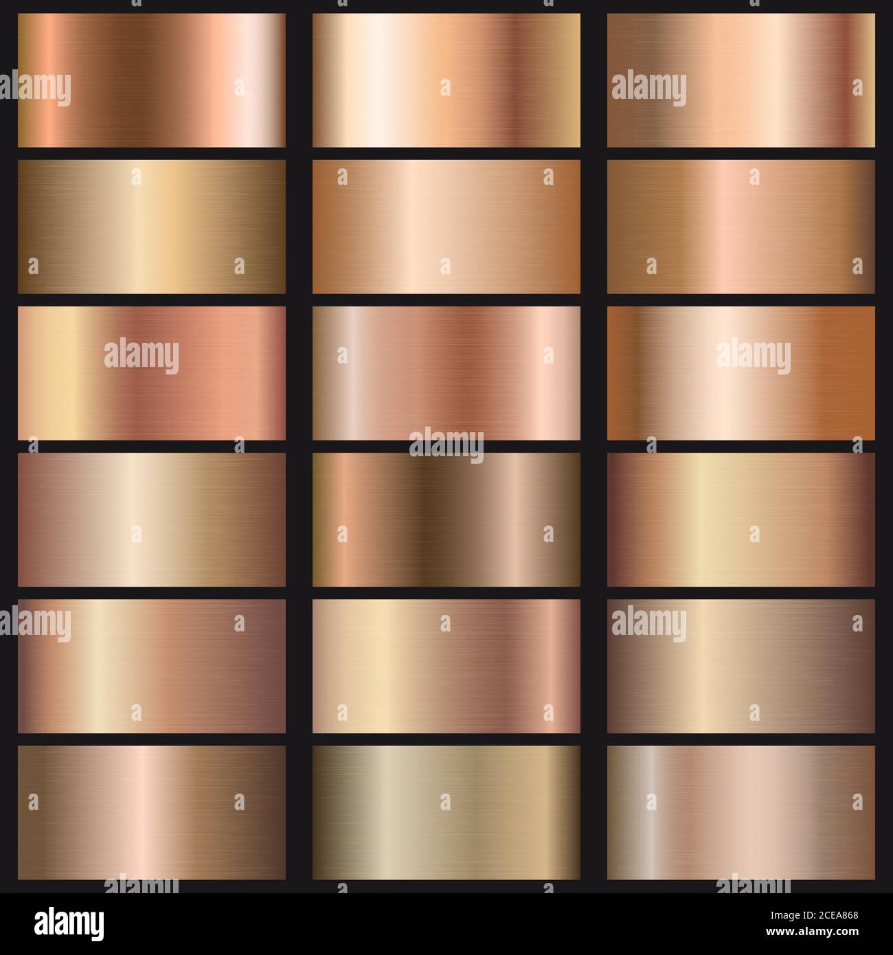 Set of rose gold gradients texture. Vector illustration Stock Vector ...