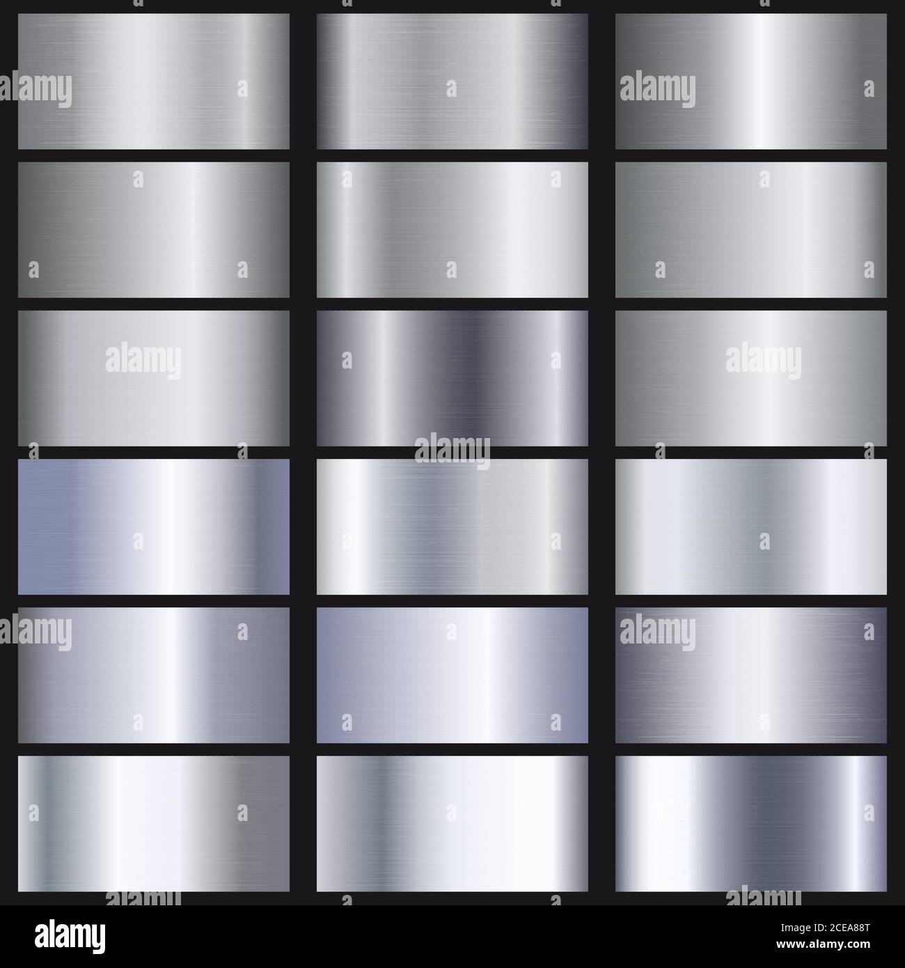 Set of silver gradients texture. Vector illustration Stock Vector Image ...