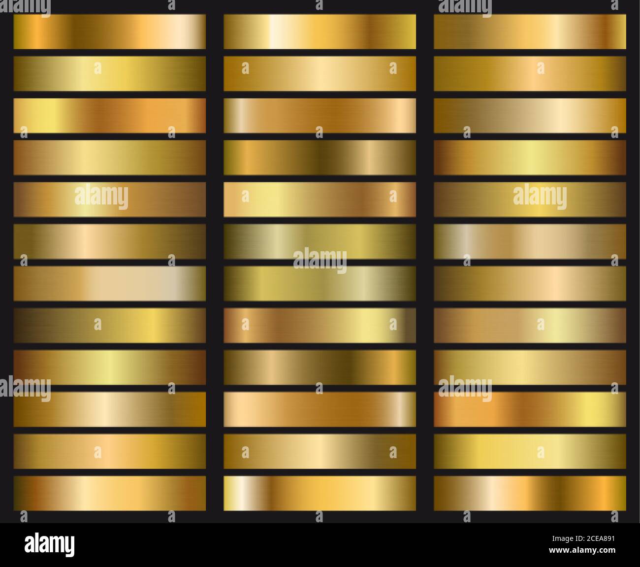Set of gold gradient texture. Vector illustration Stock Vector Image ...
