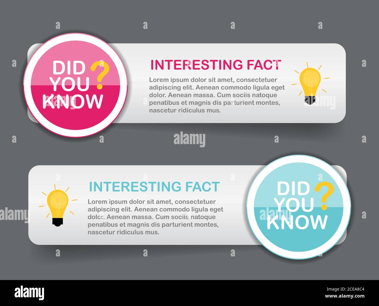Did you know interesting fact label sticker set. Vector Illustration ...