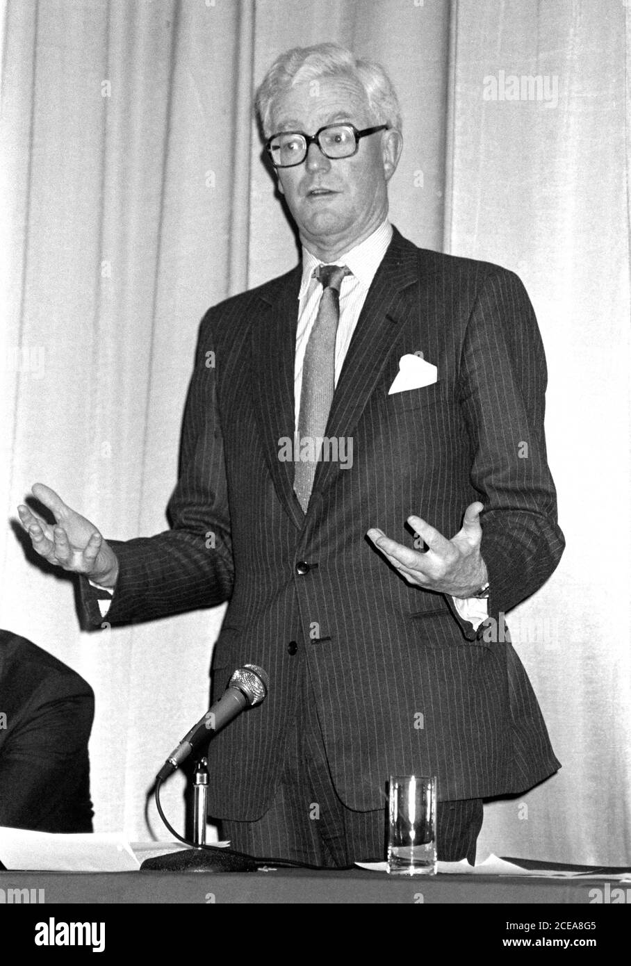 TRING - UK 1988: Douglas Hurd (Home Secretary) giving a speech in the ...