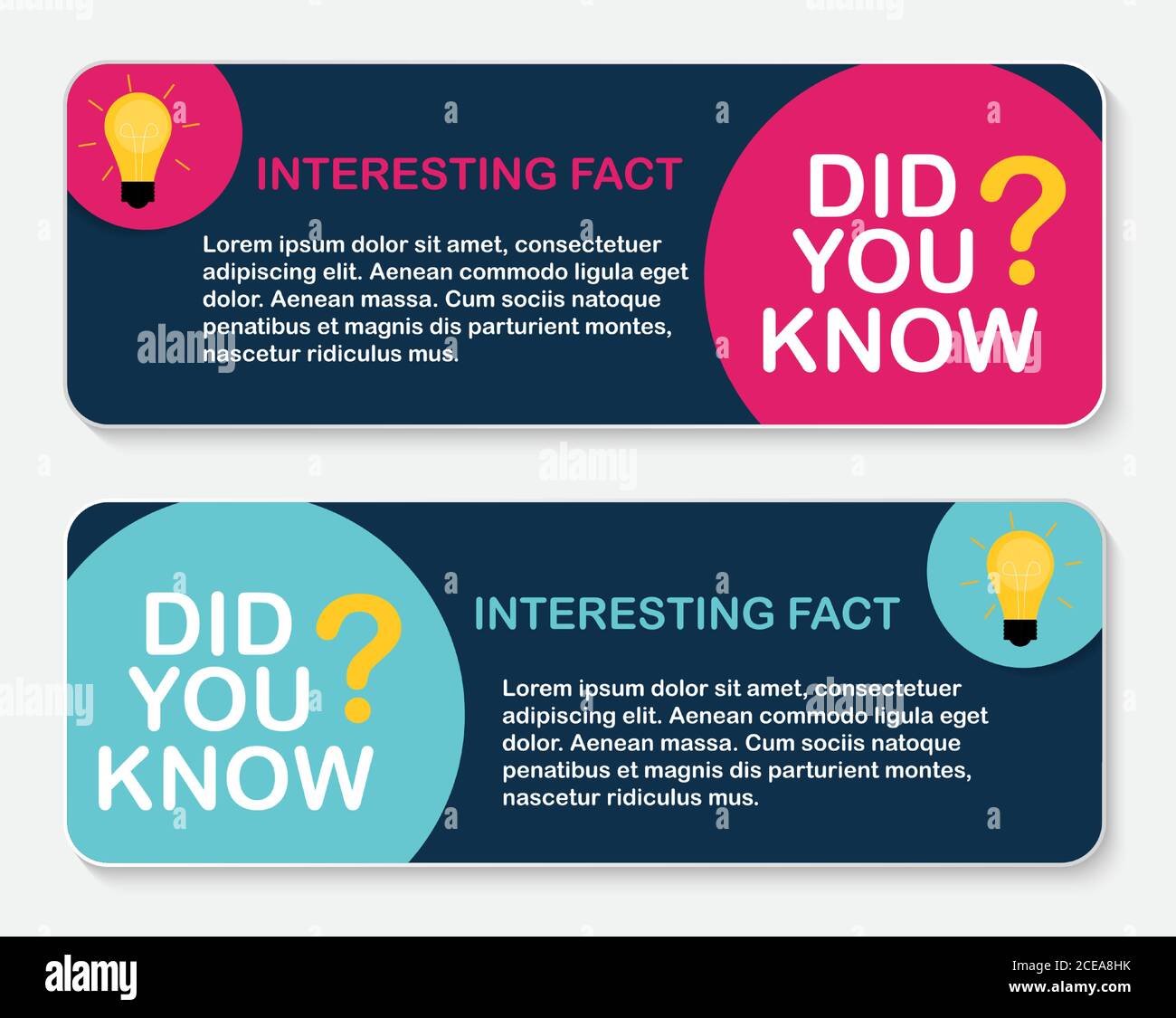 Did you know interesting fact label sticker set. Vector Illustration ...