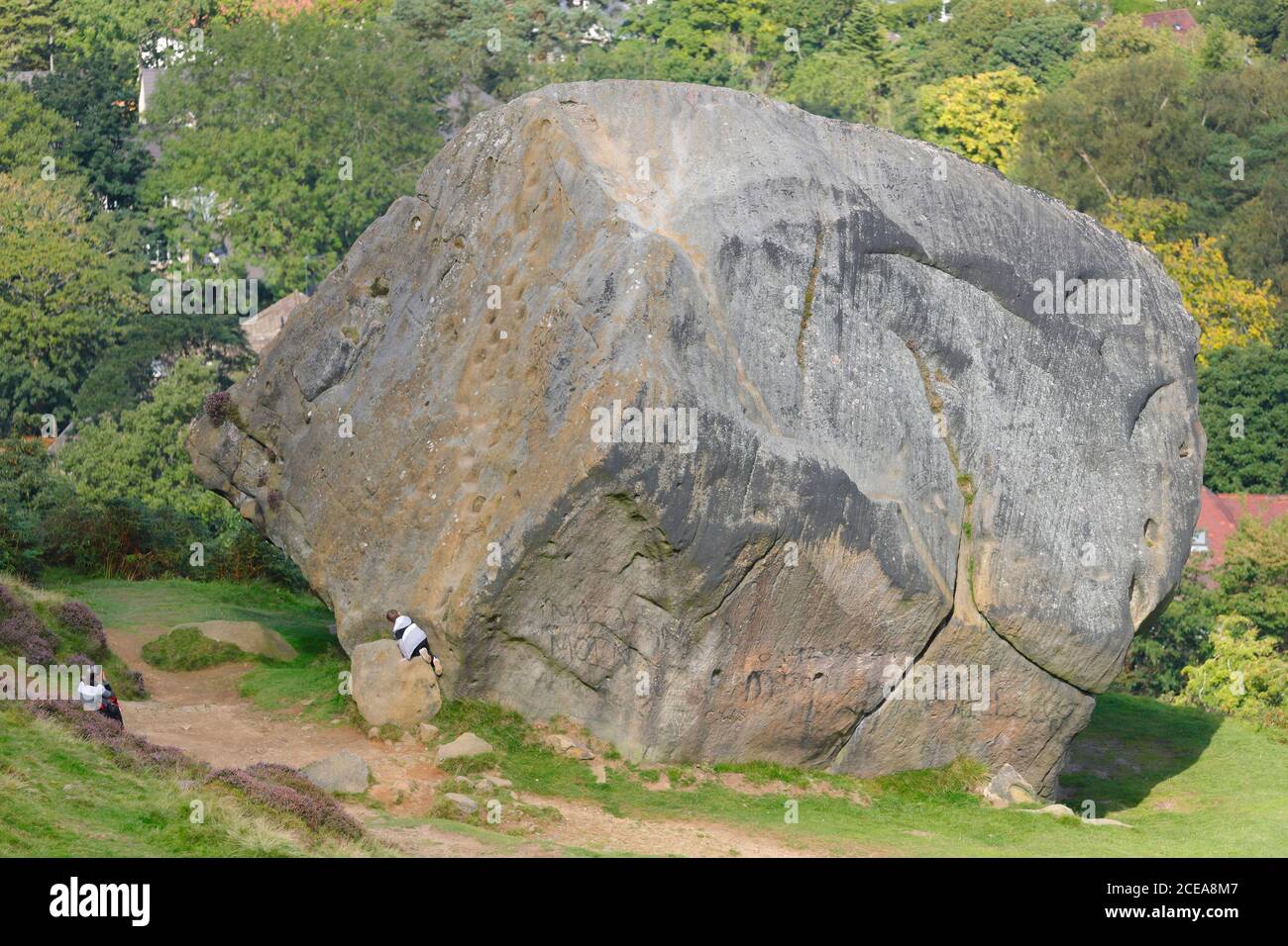 A view from the Cow & Calf Rocks in Ilkley,West Yorkshire Stock Photo ...