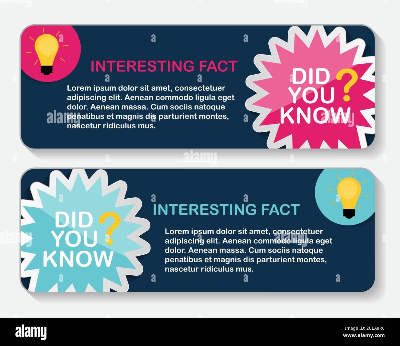 Did you know interesting fact label sticker set. Vector Illustration ...