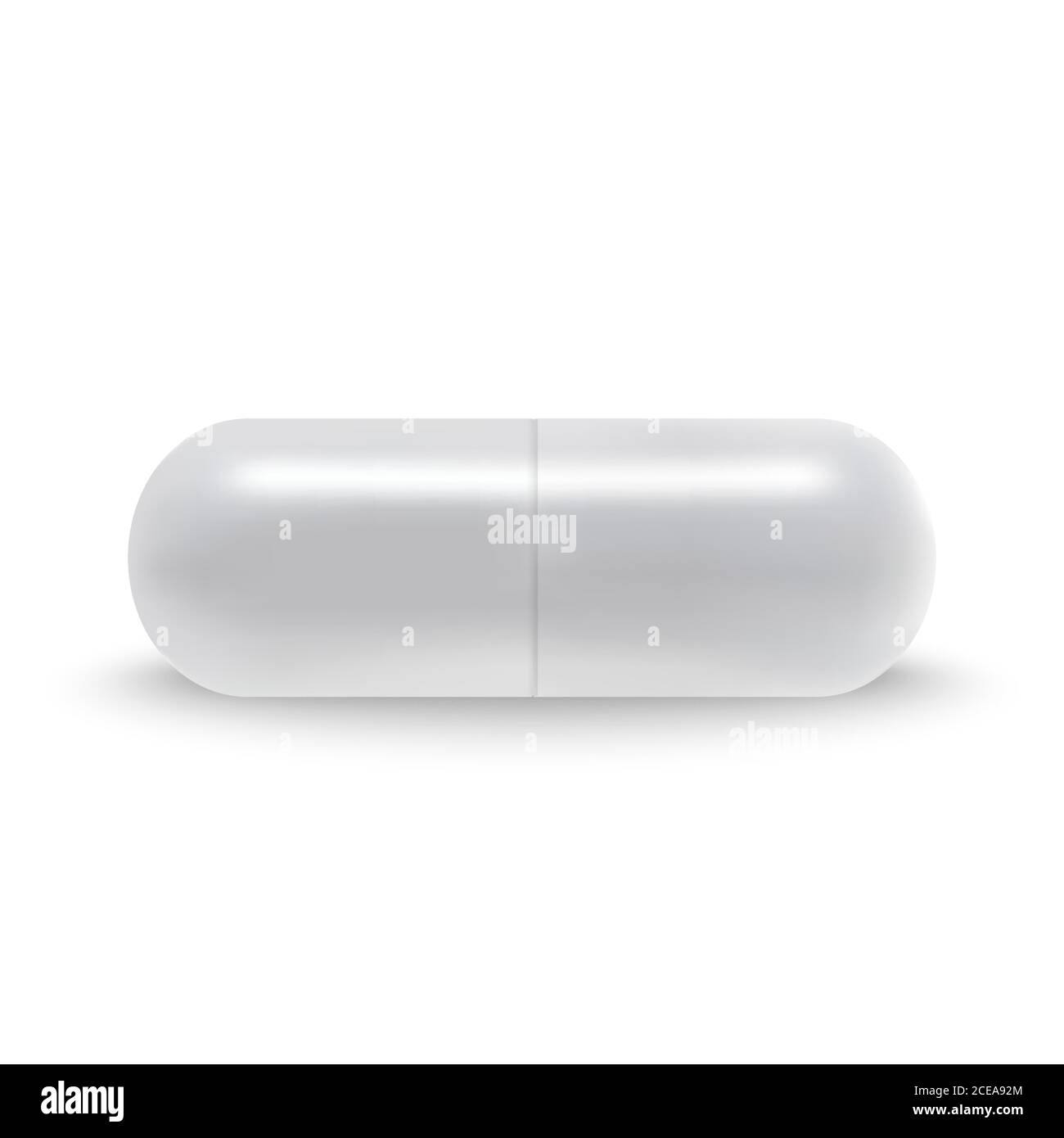 3d Realistic White Medical Pill capsule. Vector illustration Stock ...