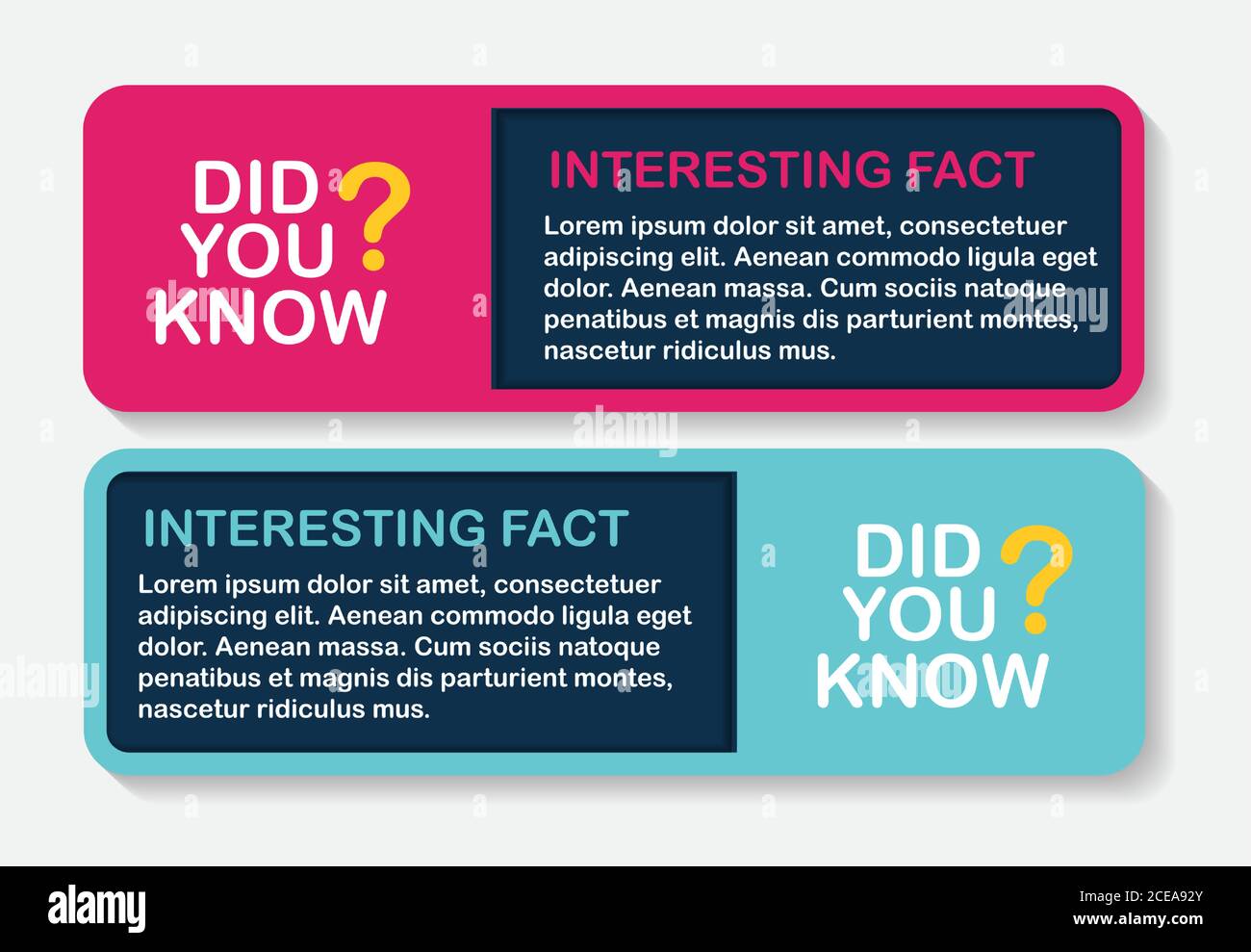 Did you know interesting fact label sticker set. Vector Illustration ...