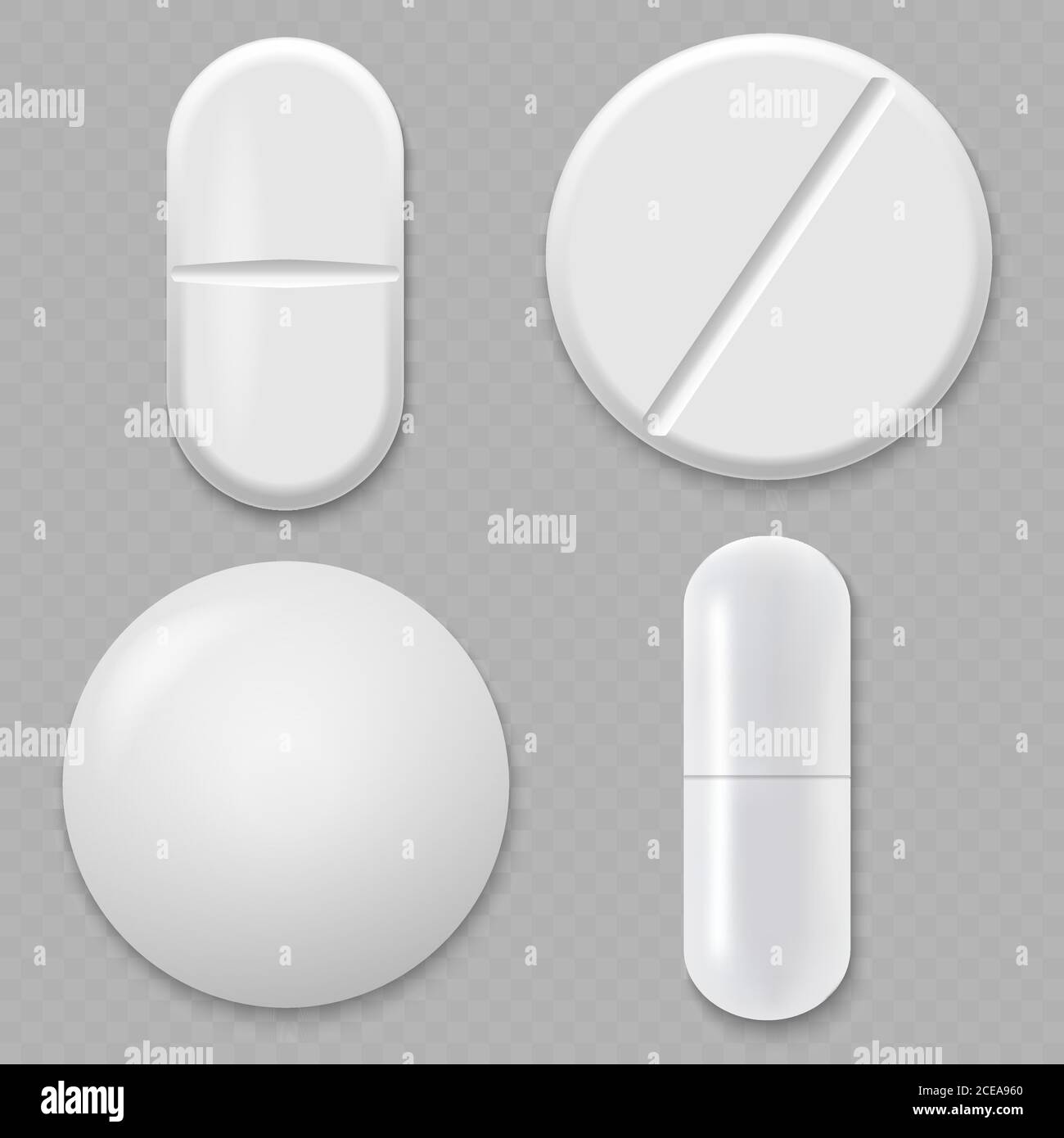 3d Realistic White Medical Pill. Vector illustration Stock Vector Image ...