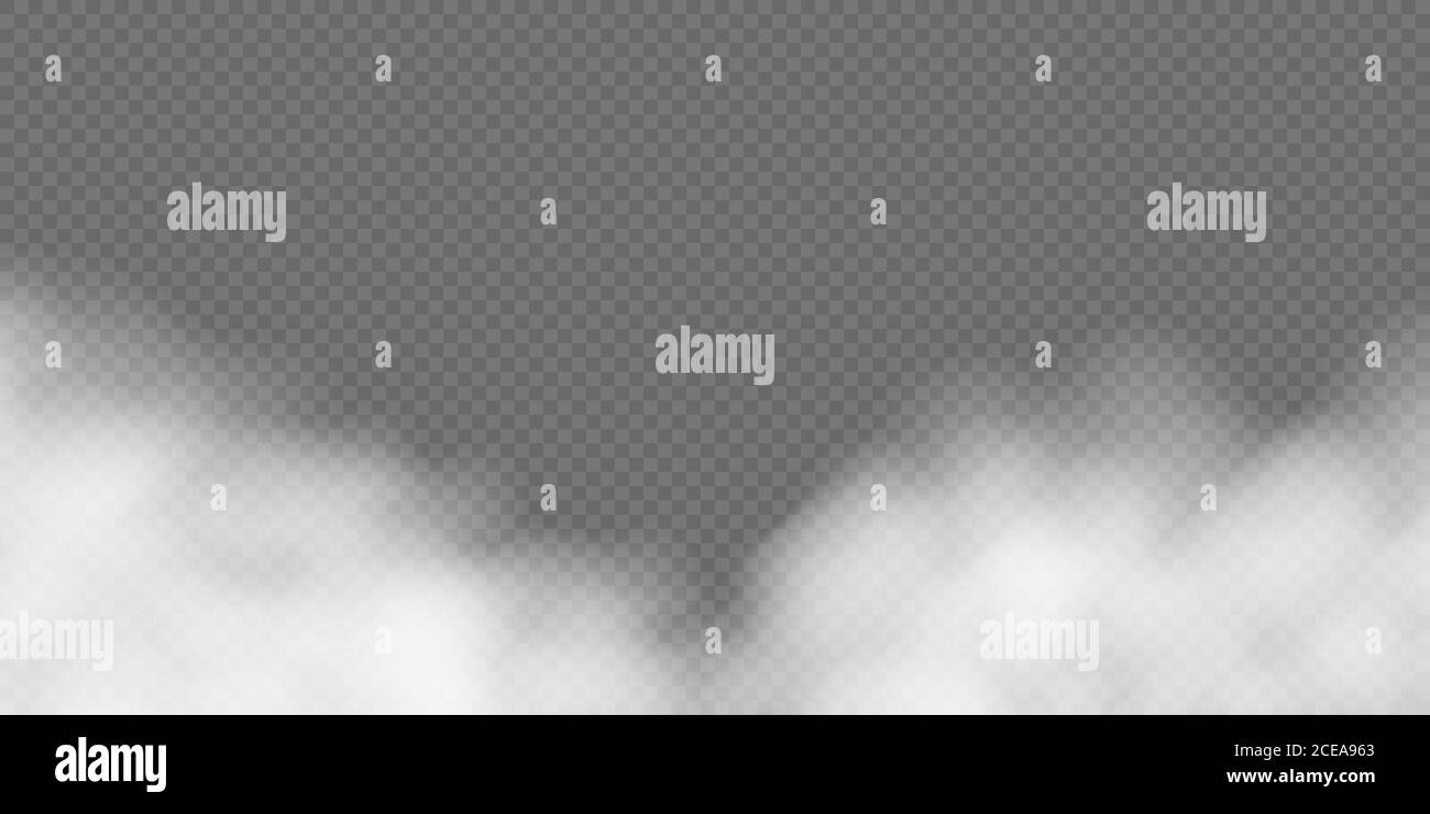White fog or smoke on transparent background. Vector illustration Stock ...