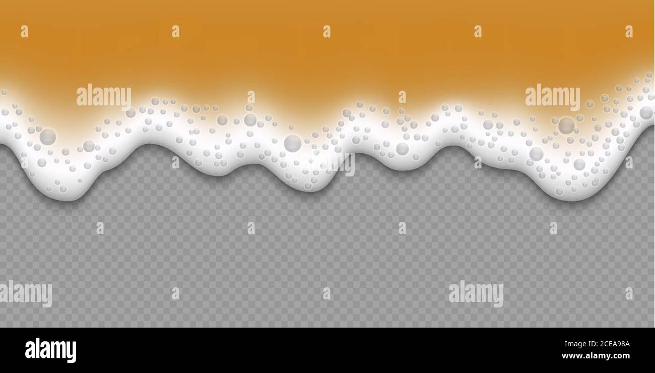 Beer foam texture isolated on transparent background Stock Vector Image ...