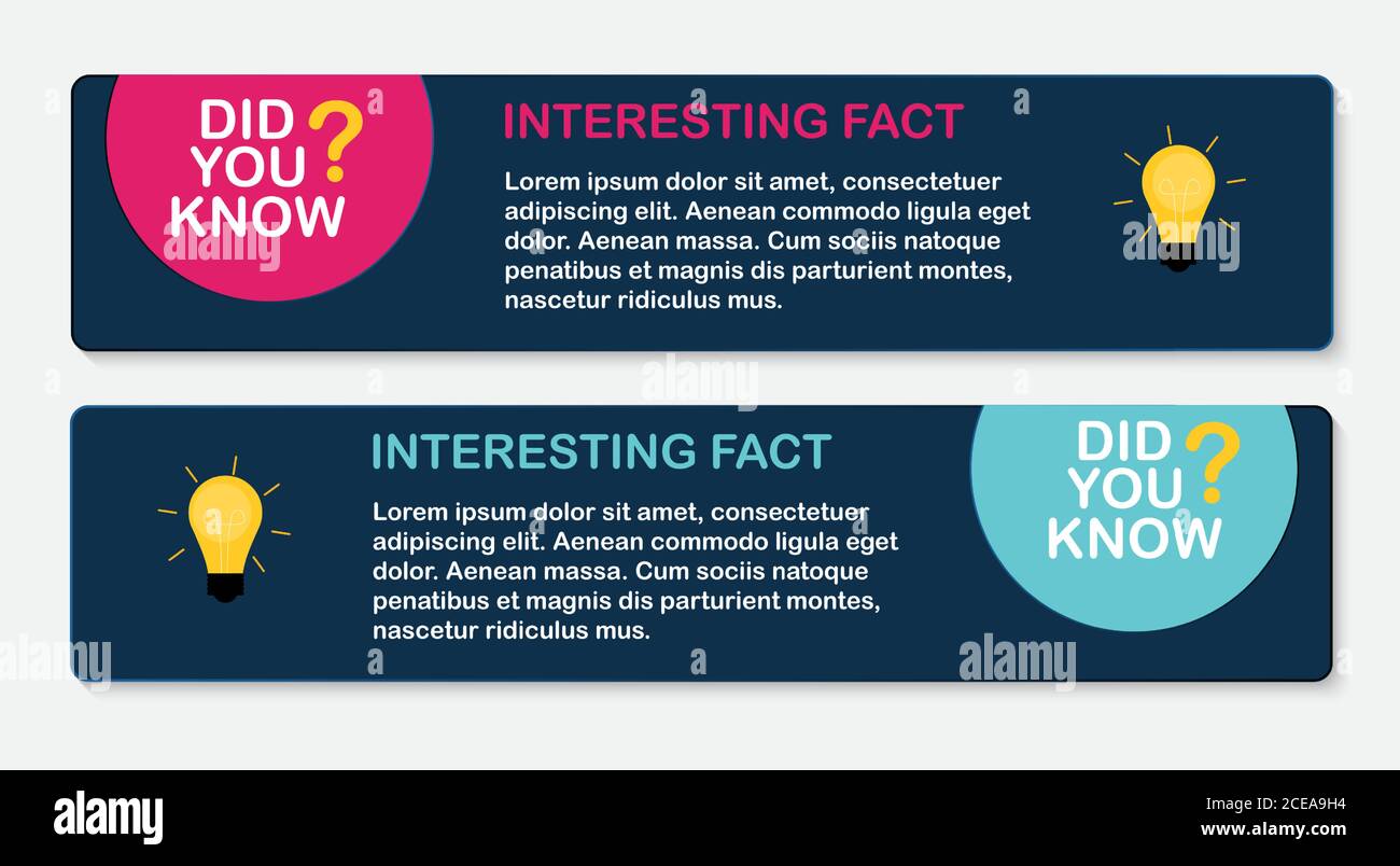 Did you know interesting fact label sticker set. Vector Illustration ...
