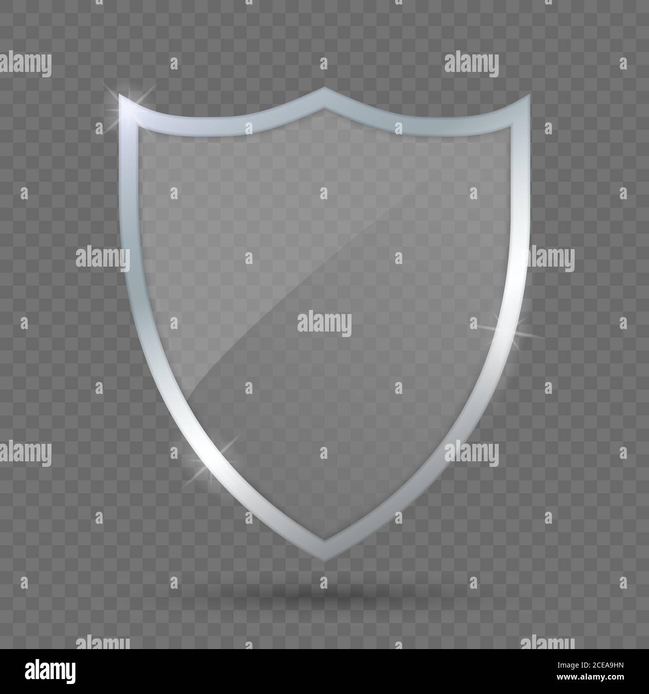 glass shield on transparent background, protect icon. vector ...