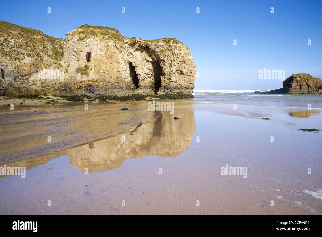 Spectacular Perrantport Arch Rock - a hole in the cliff caused by ...