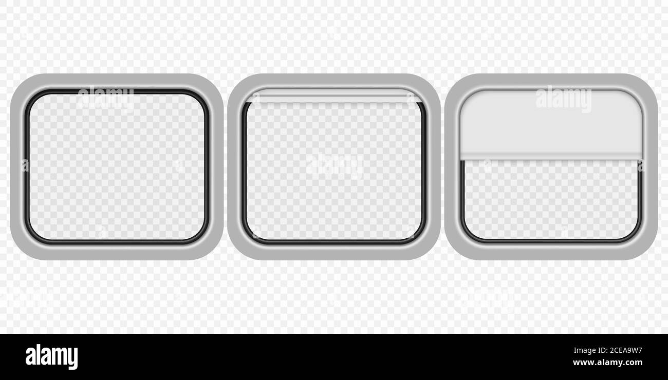 Realistic train transparent window isolated vector illustration Stock ...