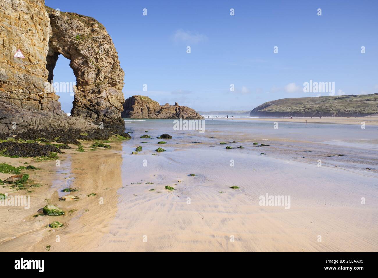 Spectacular Perrantport Arch Rock - a hole in the cliff caused by ...