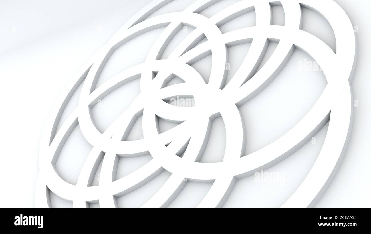 3d rendering of abstract rings inside each other. Geometric circles ...