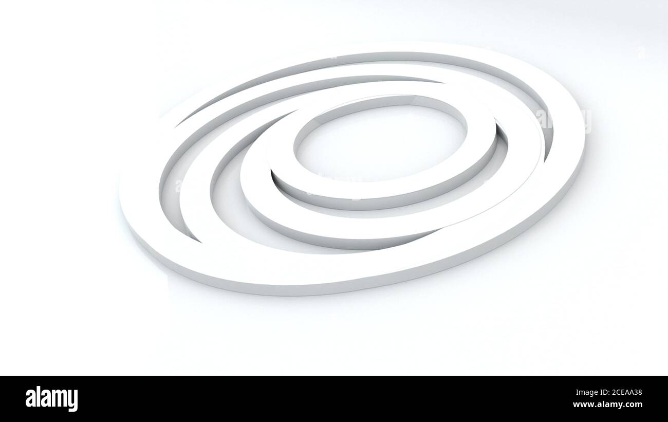 3d rendering of abstract rings inside each other. Geometric circles ...