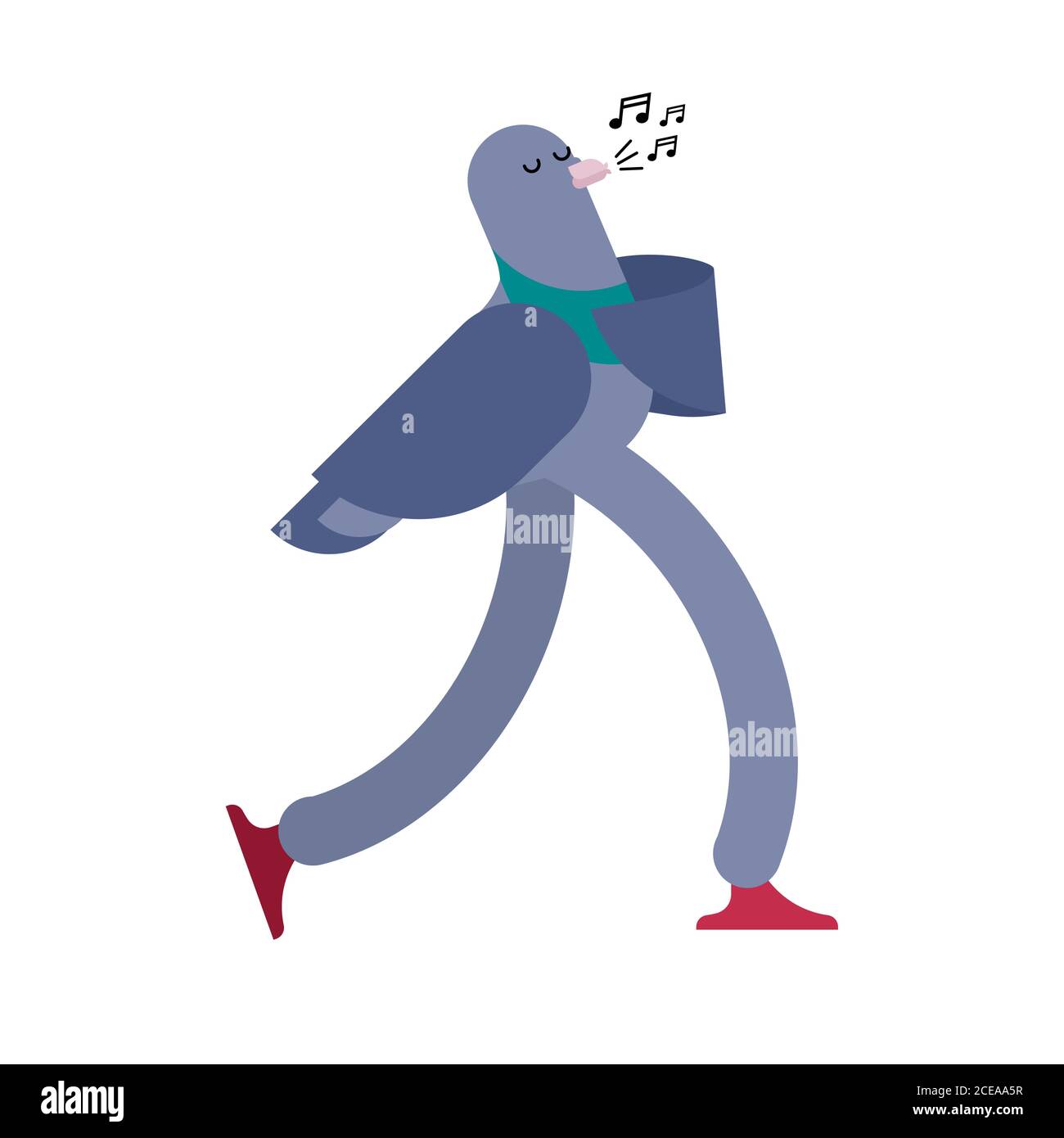 Walking pigeon. dove walk. Cartoon City bird goes Stock Vector Image ...