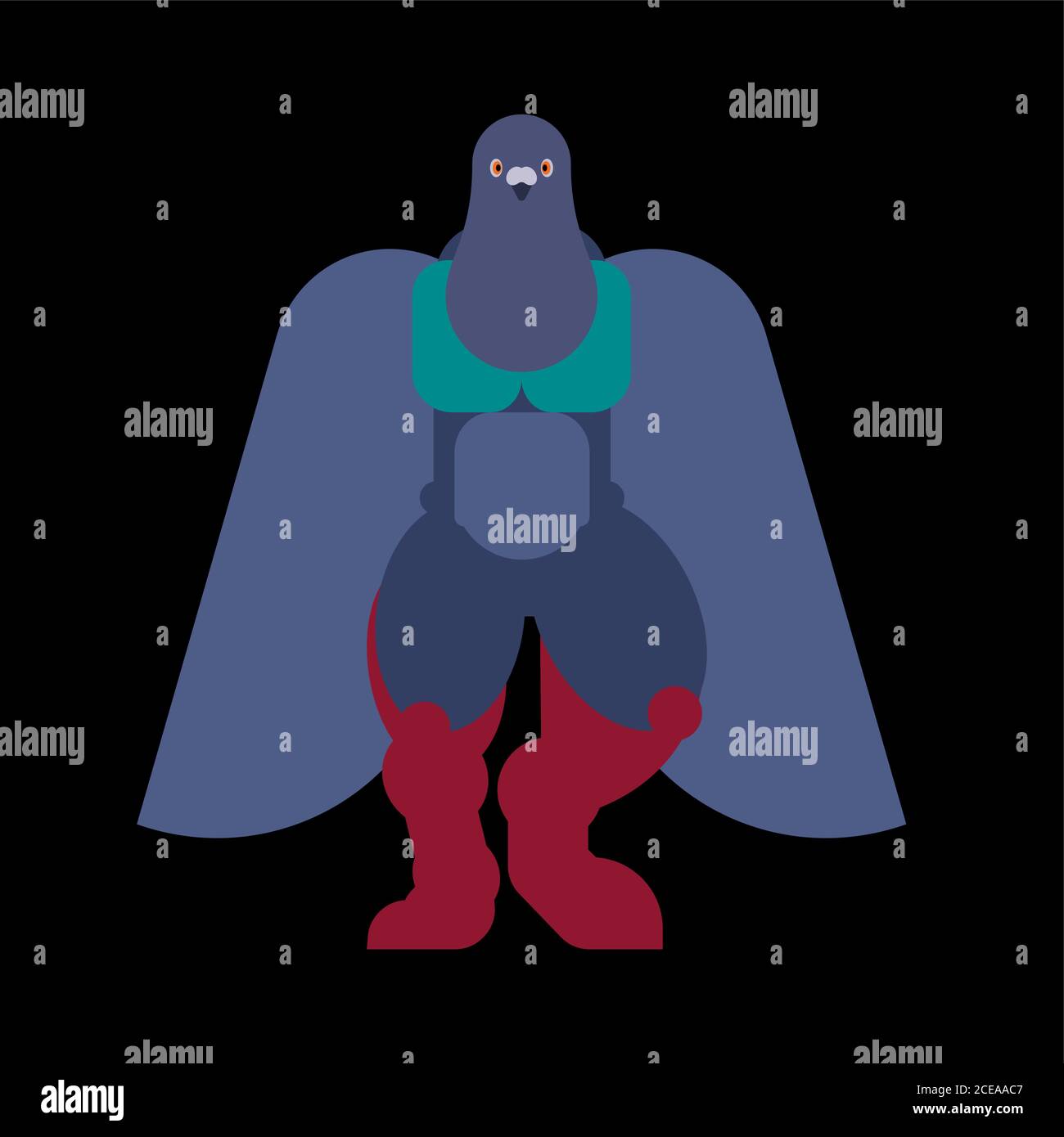 Strong dove. Powerful pigeon. hard City bird bodybuilder Stock Vector ...