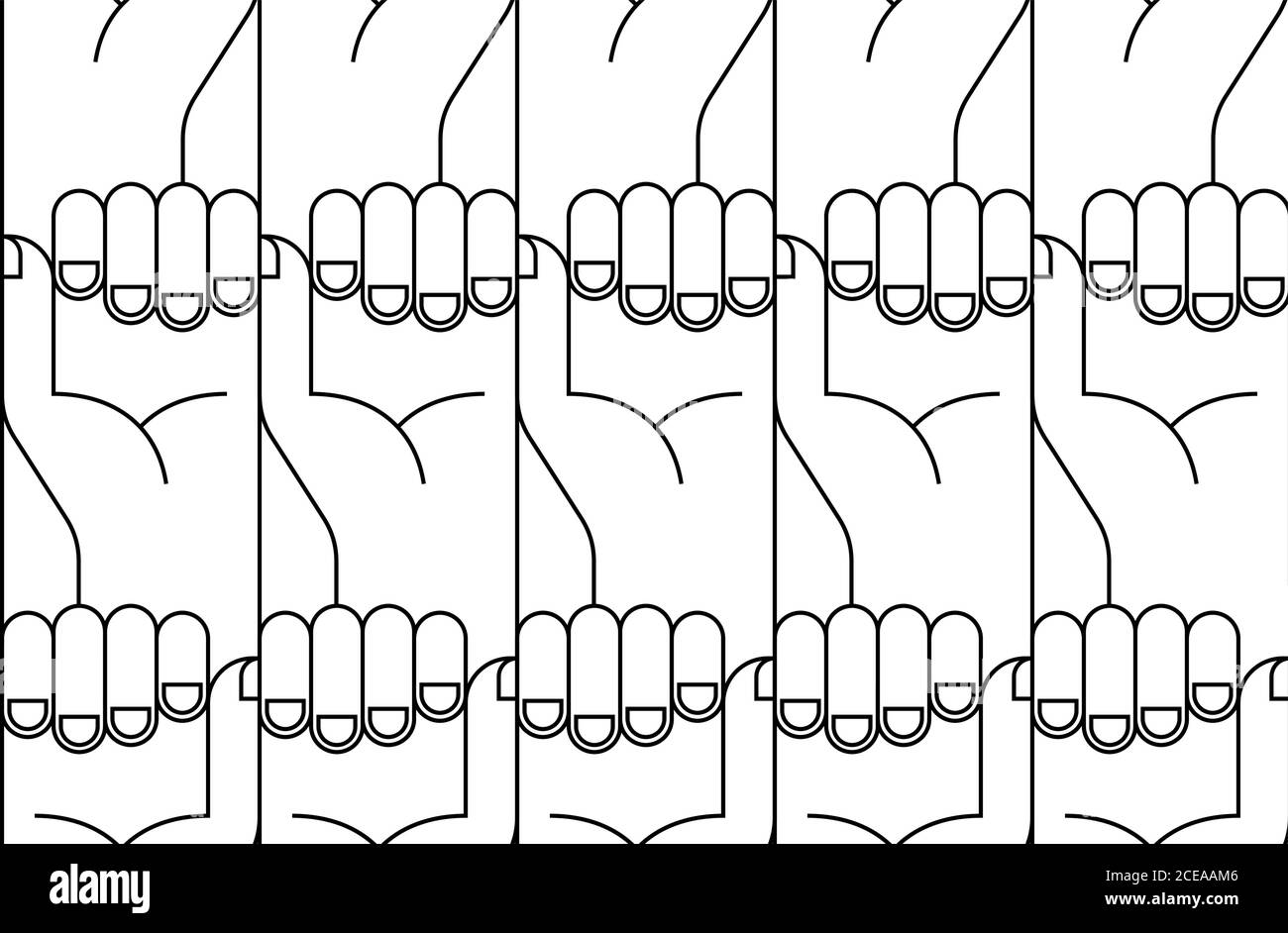 Fist pattern seamless. Symbol of freedom and struggle background Stock ...