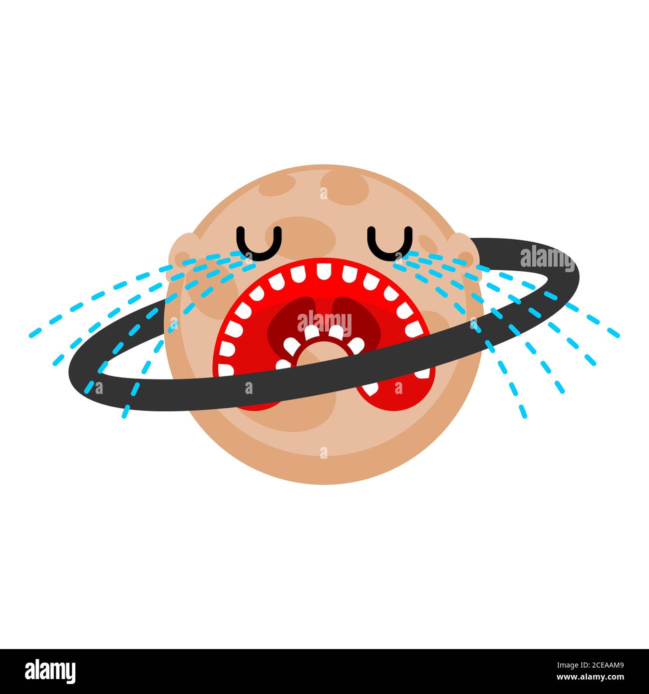 Planet is crying. planet is in pain. vector illustration Stock Vector ...