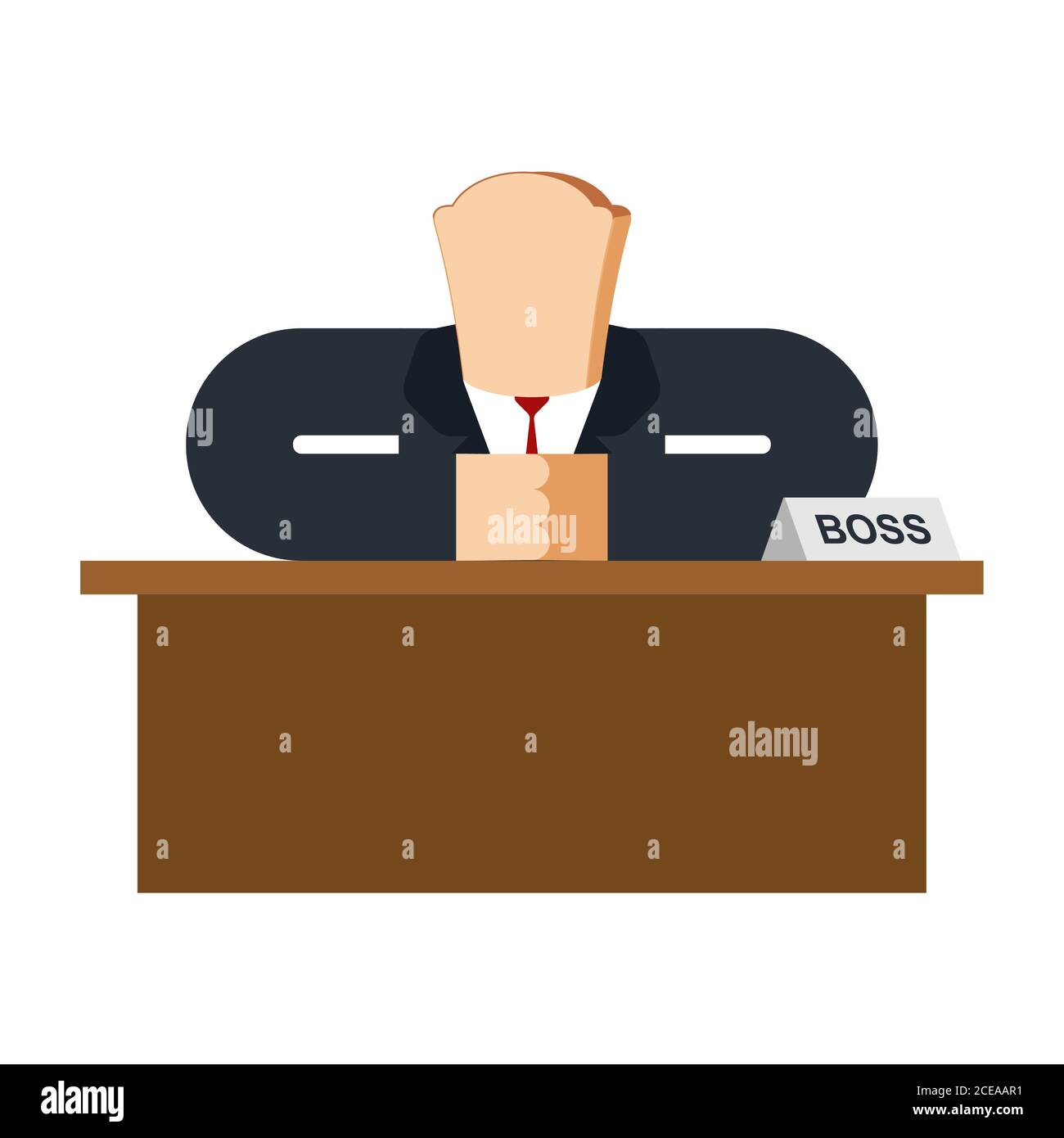 Boss Bread. Businessman soft tack. Concept of fool and and simpleton ...