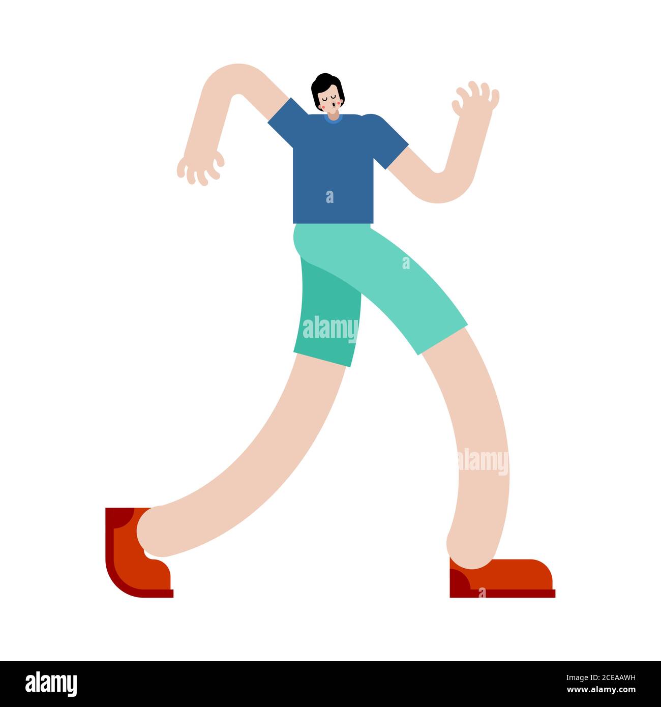 Guy is walking isolated. Man walk vector illustration Stock Vector ...