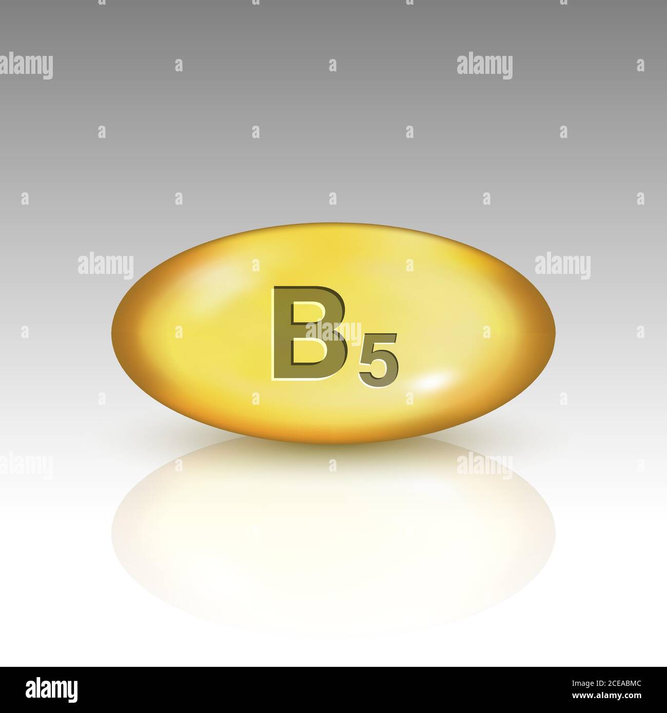 Vitamin B5. Pantothenic acid vitamin drop pill capsule icon Stock ...