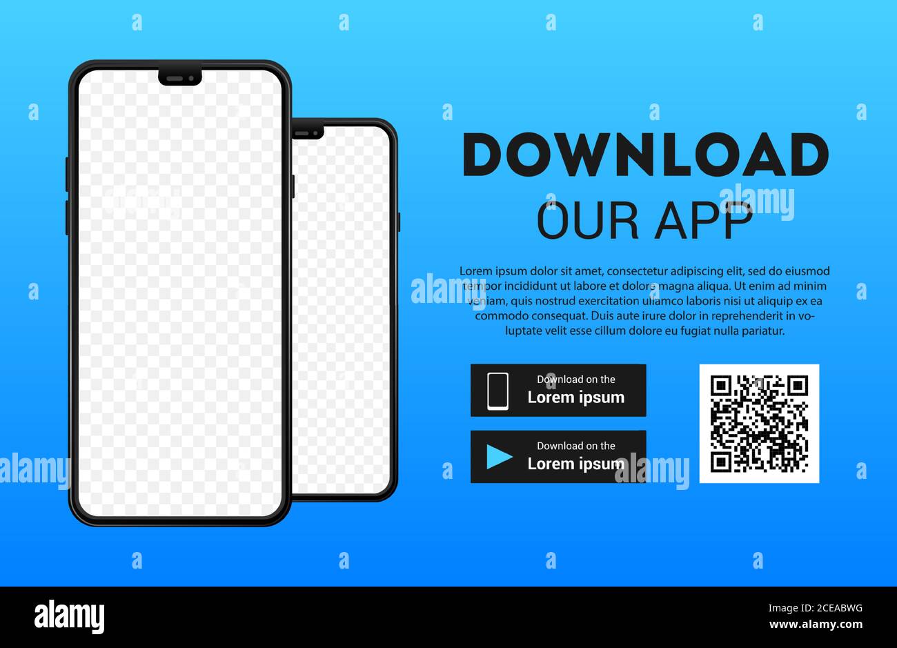 Download page of the mobile app. Empty screen smartphone for you app ...