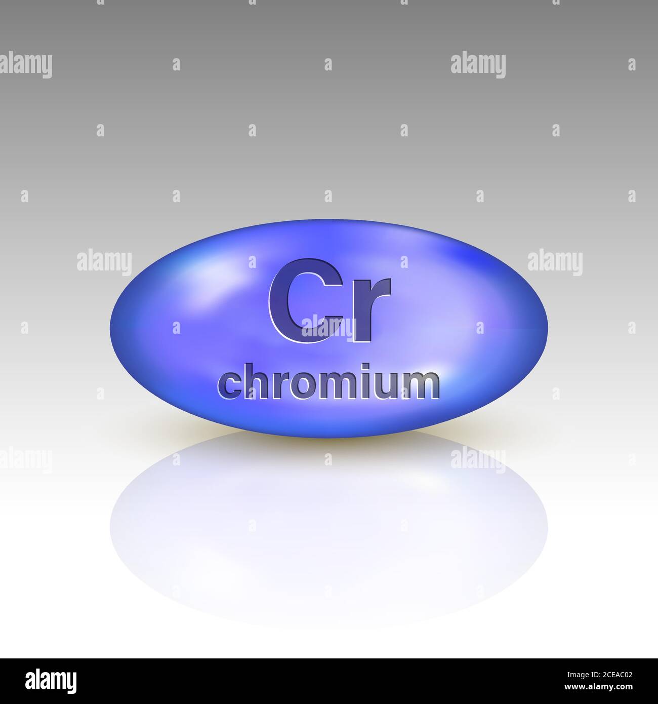 Chromium icon. mineral drop pill capsule. Vitamin complex design Stock ...