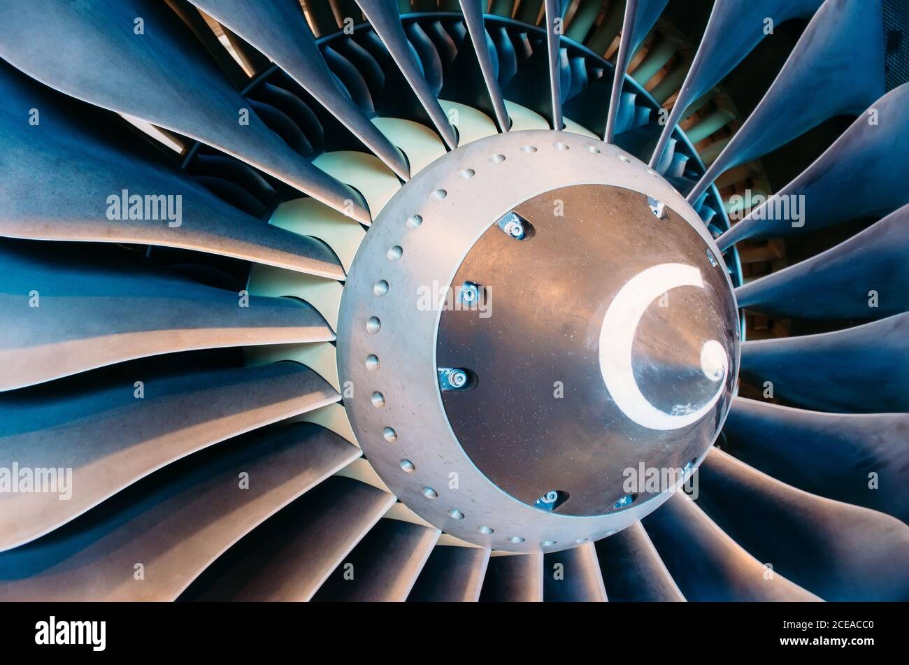 CFM Jet Turbine Aircraft Engine N1 Fan And Spinner Close Up, 45% OFF