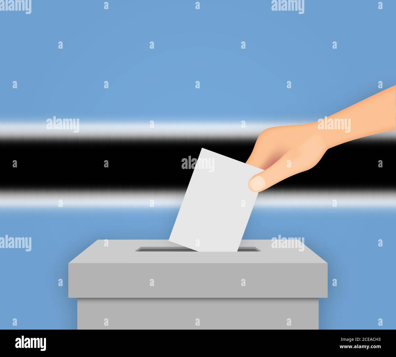 Botswana vote election banner background. Ballot Box with blurred flag ...
