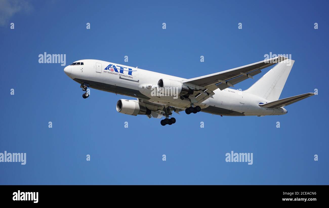 ATI (Air Transport International) Boeing 767 cargo plane prepares to ...
