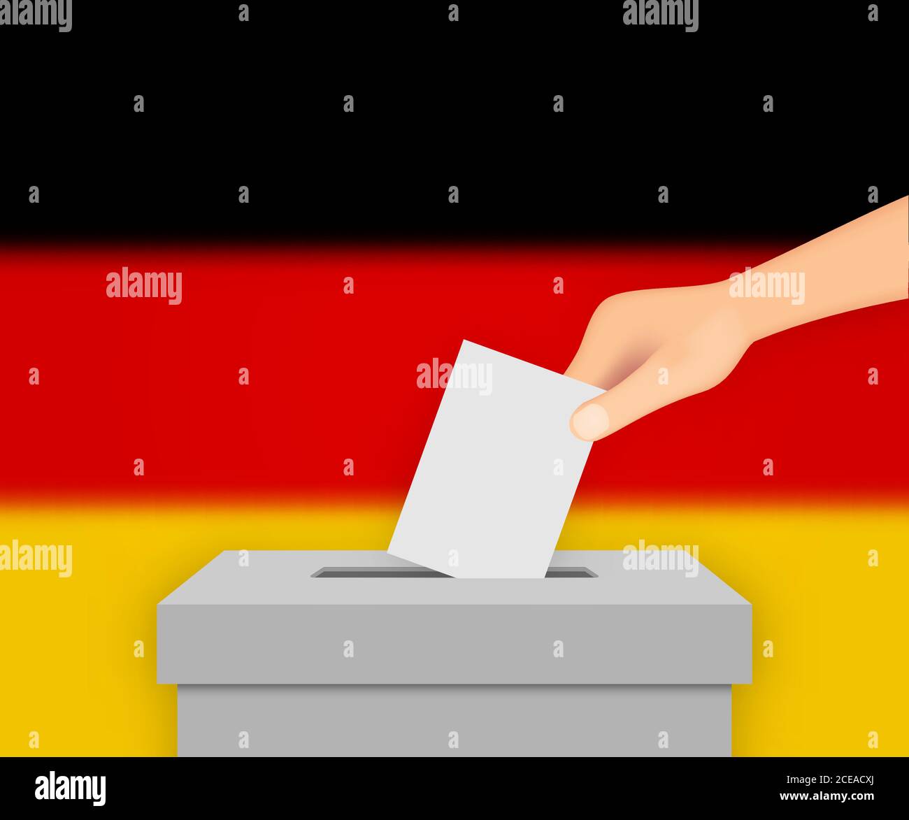 Germany vote election banner background. Ballot Box with blurred flag ...