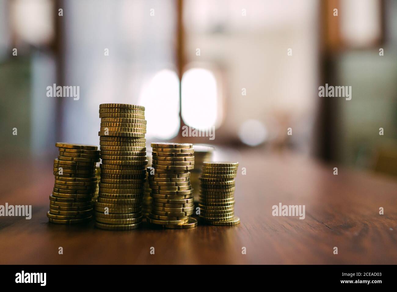 Coins sorted by value Stock Photo - Alamy