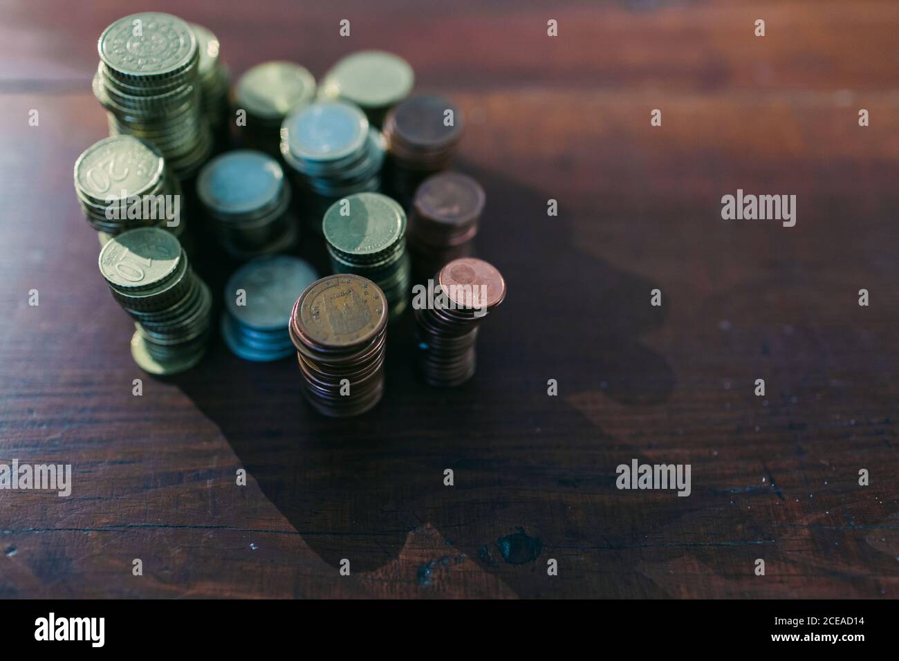 Coins sorted by value Stock Photo - Alamy