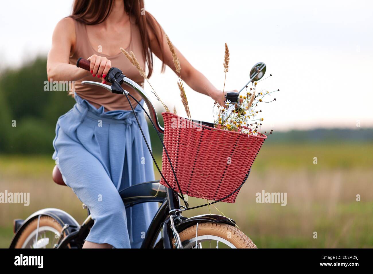 Farm girl on bike hi-res stock photography and images - Alamy