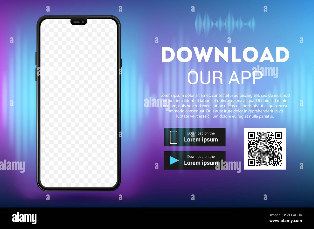 Download page of the mobile app. Empty screen smartphone for you app ...