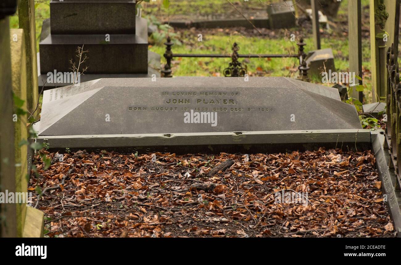 Grave of John Player, founder of John Player and Sons tobacco and ...
