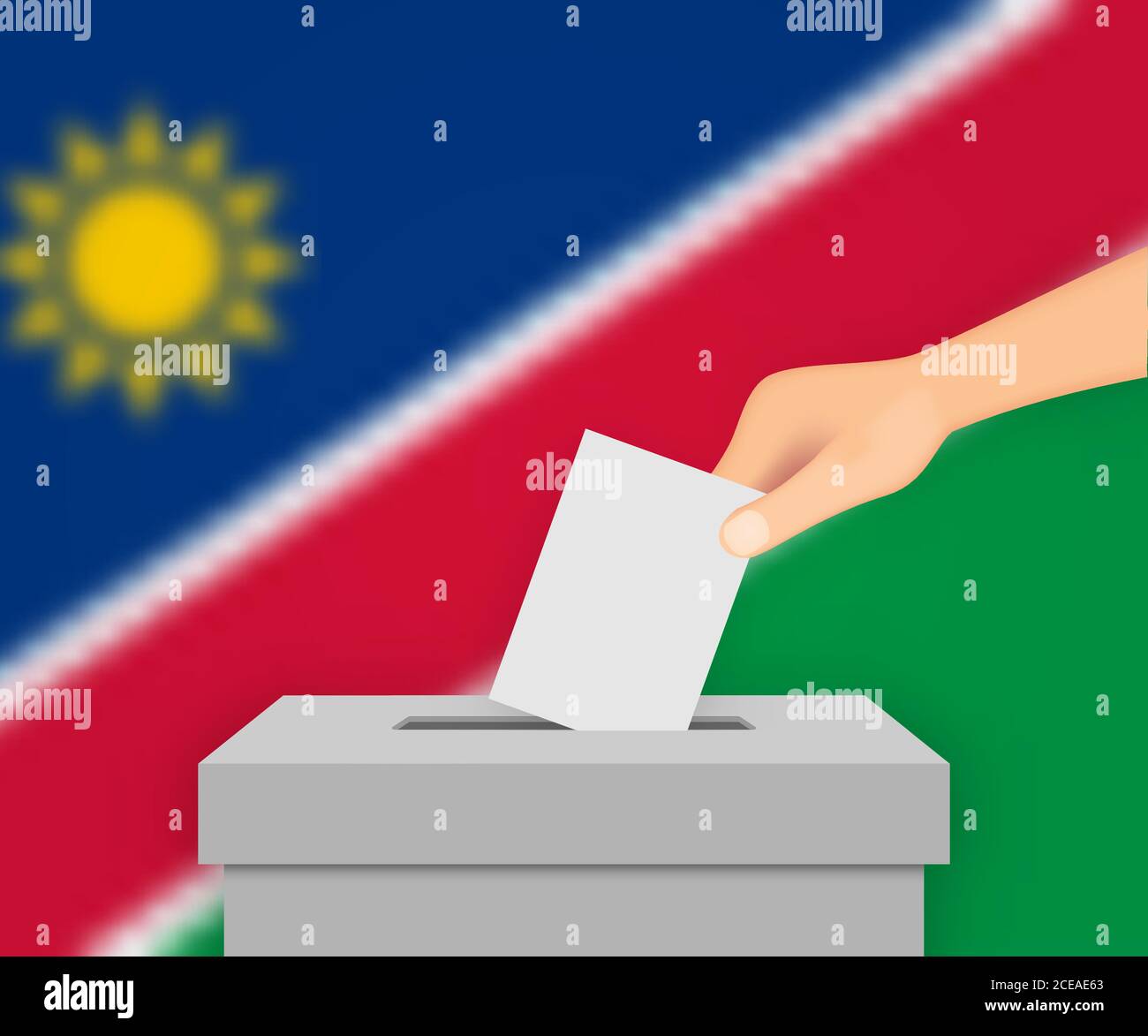 Namibia vote election banner background. Ballot Box with blurred flag ...