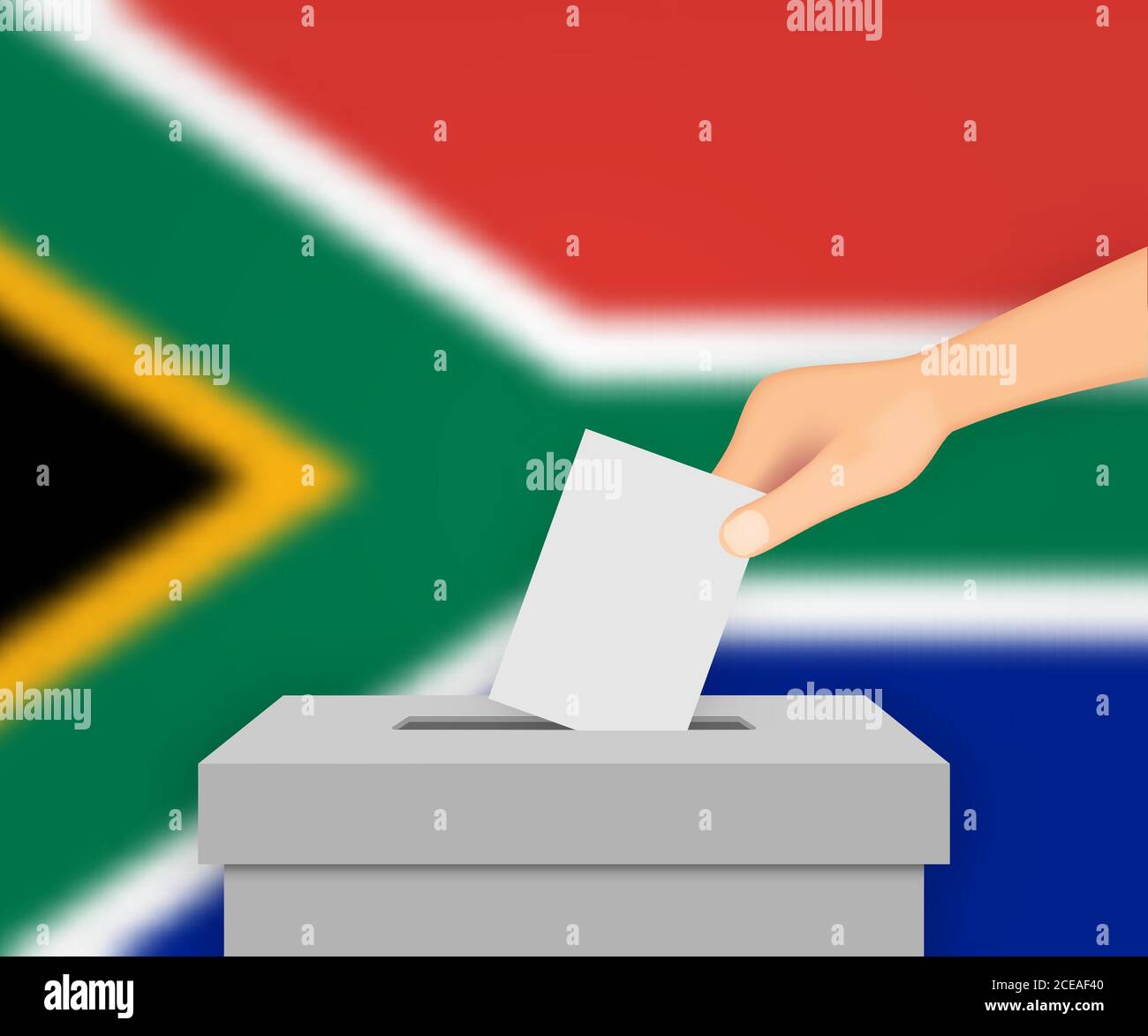South Africa vote election banner background. Ballot Box with blurred ...