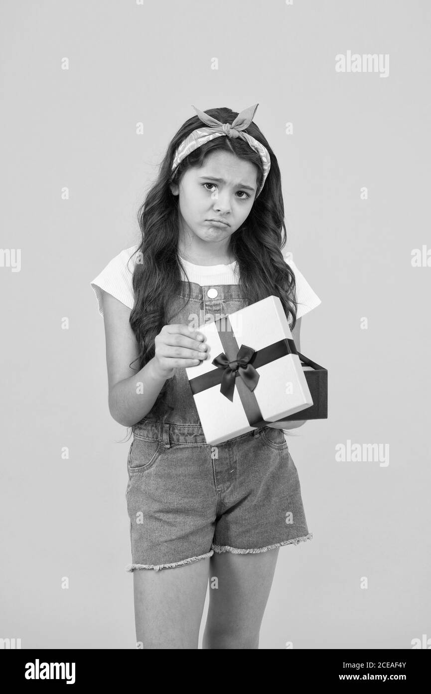 Disappointment concept. Not what I wanted. Kid love birthday gift ...