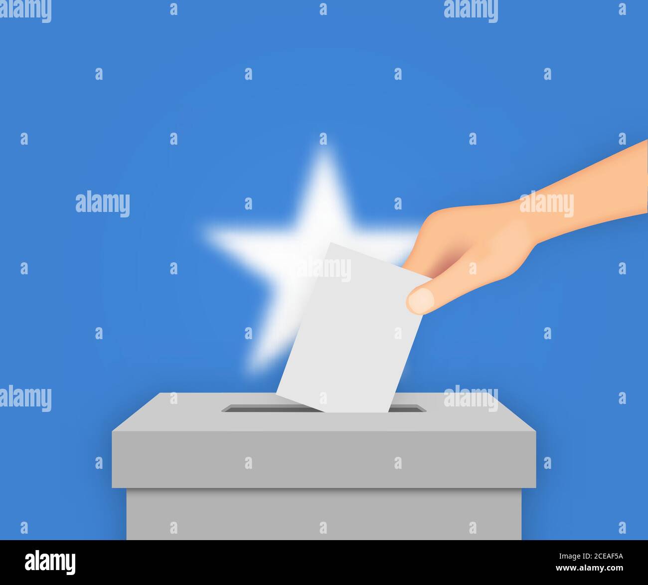 Somalia vote election banner background. Ballot Box with blurred flag ...