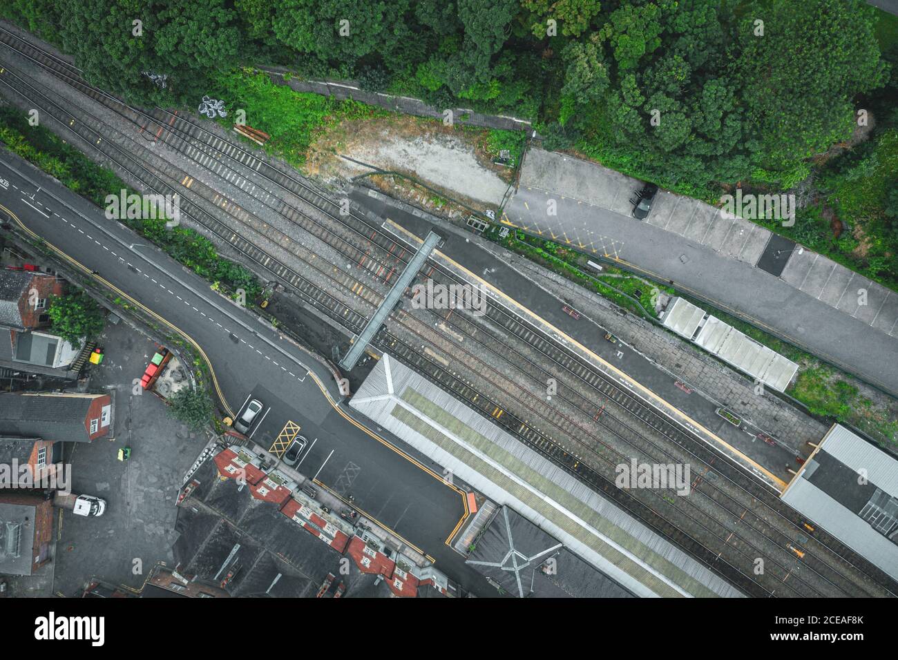 Aerial drone view town uk hi-res stock photography and images - Alamy