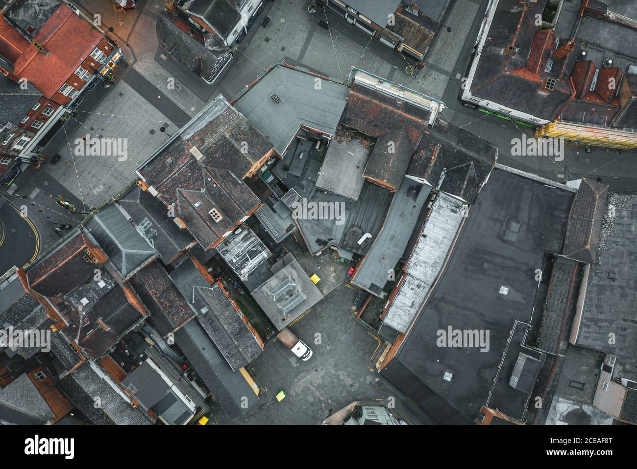 Aerial drone view town in hi-res stock photography and images - Alamy