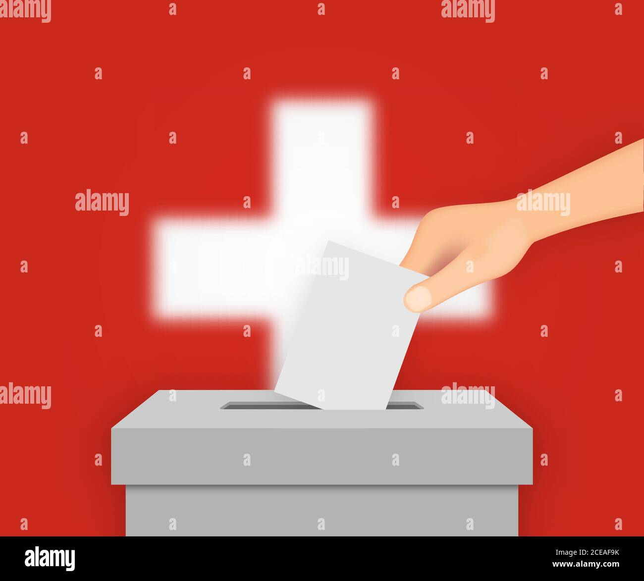 Switzerland vote election banner background. Ballot Box with blurred ...